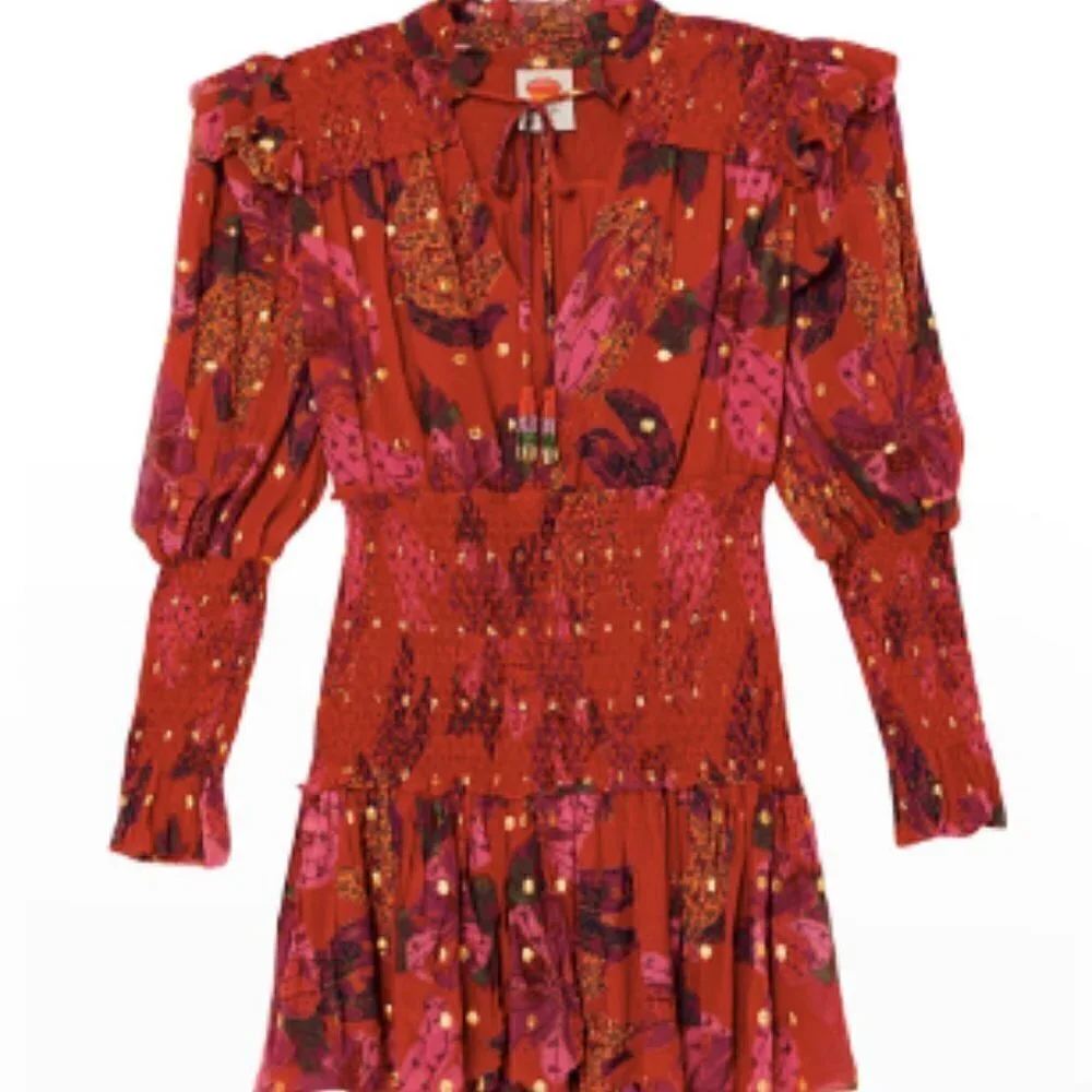 FARM Rio | Dresses | New Farm Rio Banana Flowers Smocked Mini Dress ...